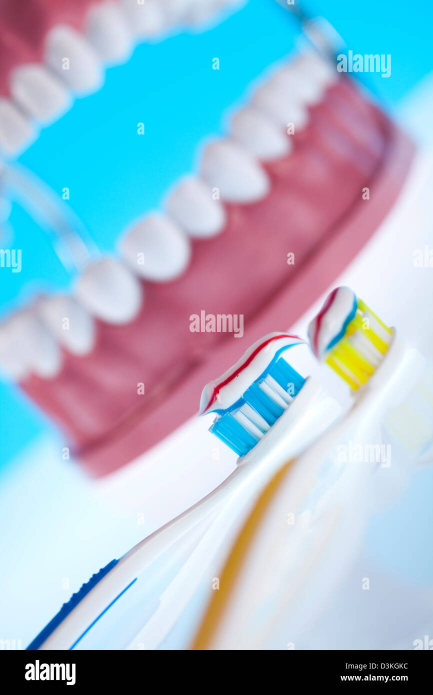 Teeth, Dental health care objects Stock Photo - Alamy