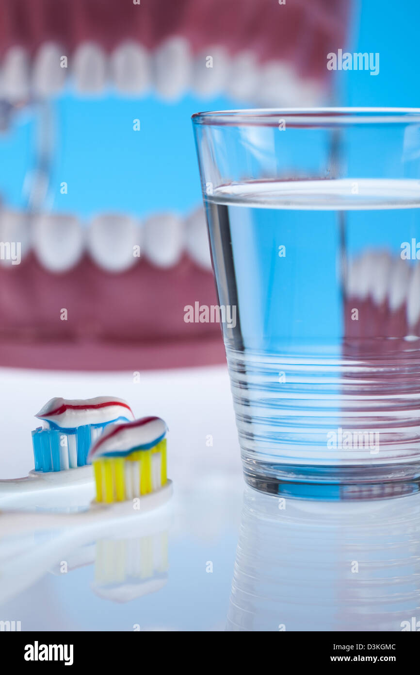 Teeth, Dental health care objects Stock Photo - Alamy