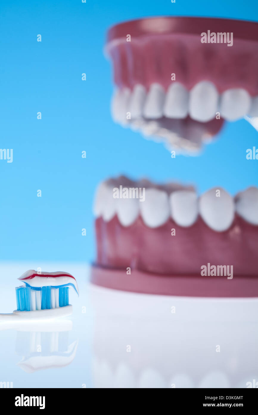 Teeth, Dental health care objects Stock Photo - Alamy