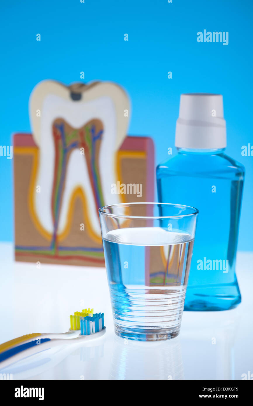 Dental health care objects Stock Photo - Alamy