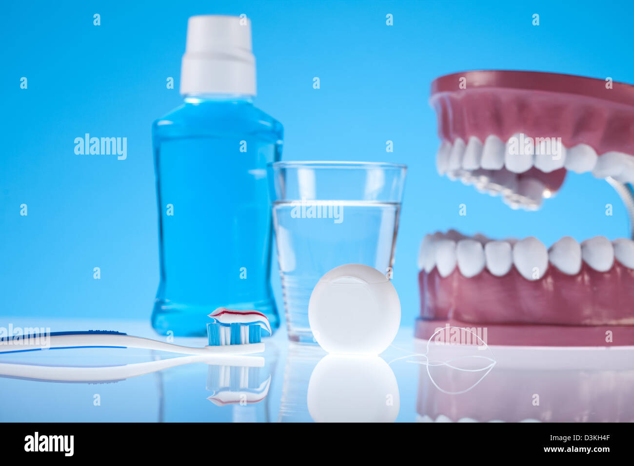 Dental health care objects Stock Photo - Alamy