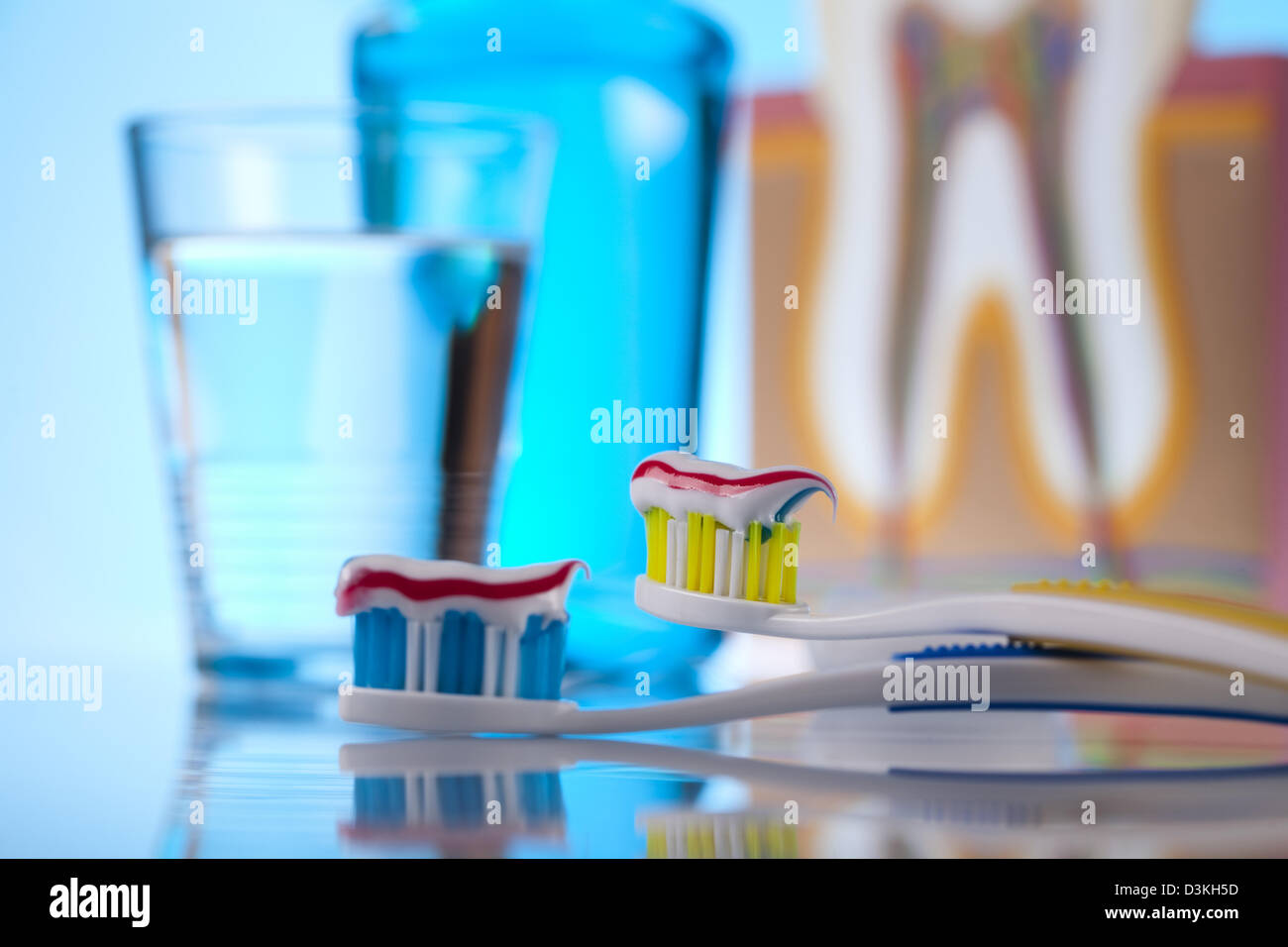 Dental health care objects Stock Photo - Alamy