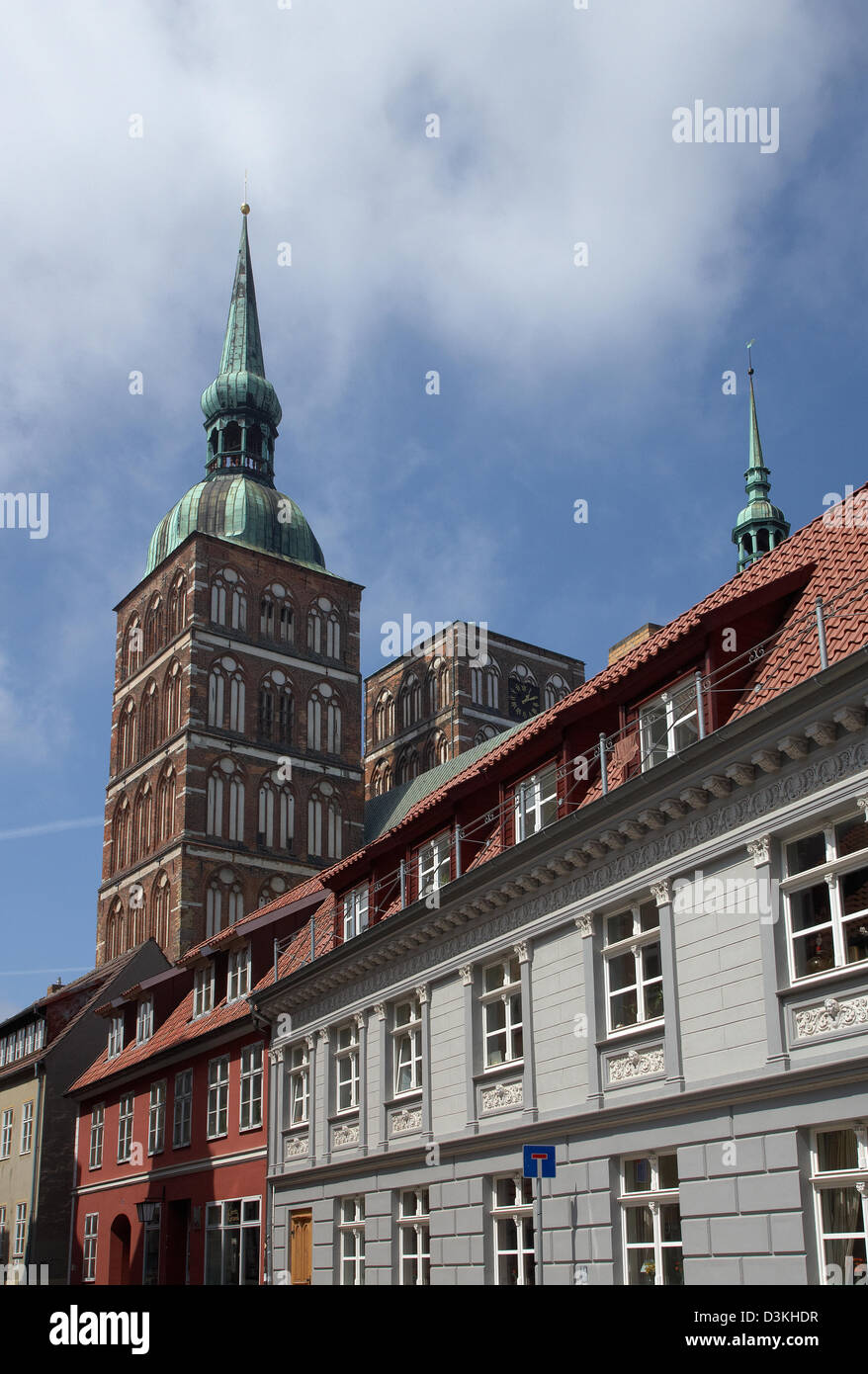 Stralsund, Germany, in the redeveloped Haeuserfassaden Badenstrasse ...