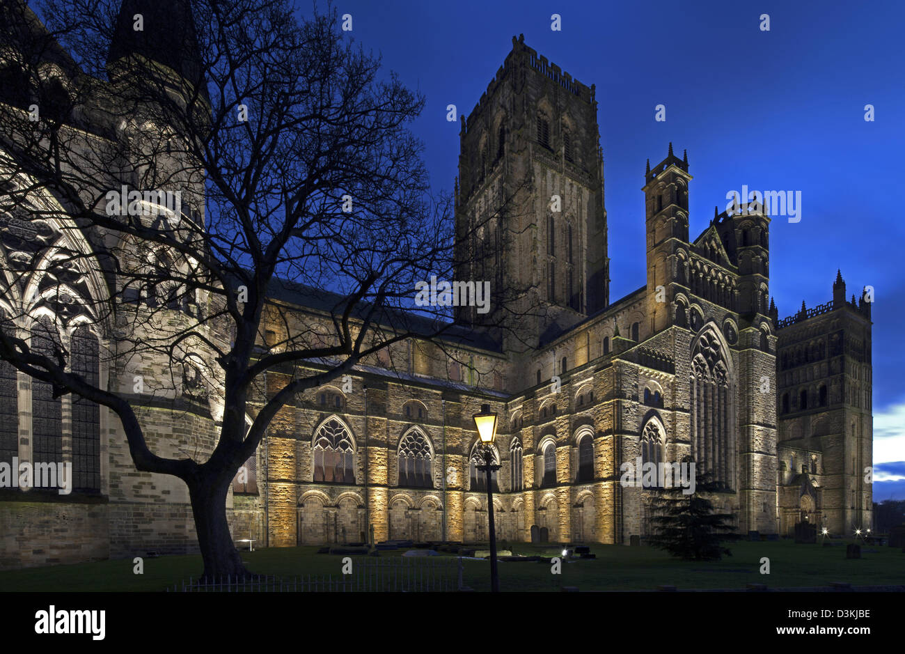 Durham Cathedral at night, Durham City, Durham Stock Photo - Alamy