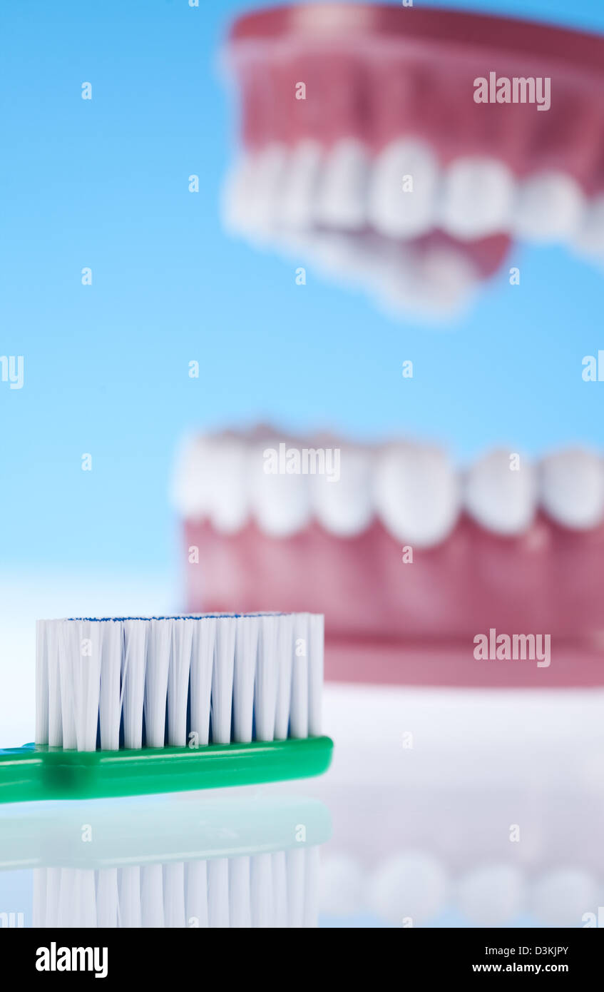 Teeth, Dental health care objects Stock Photo - Alamy