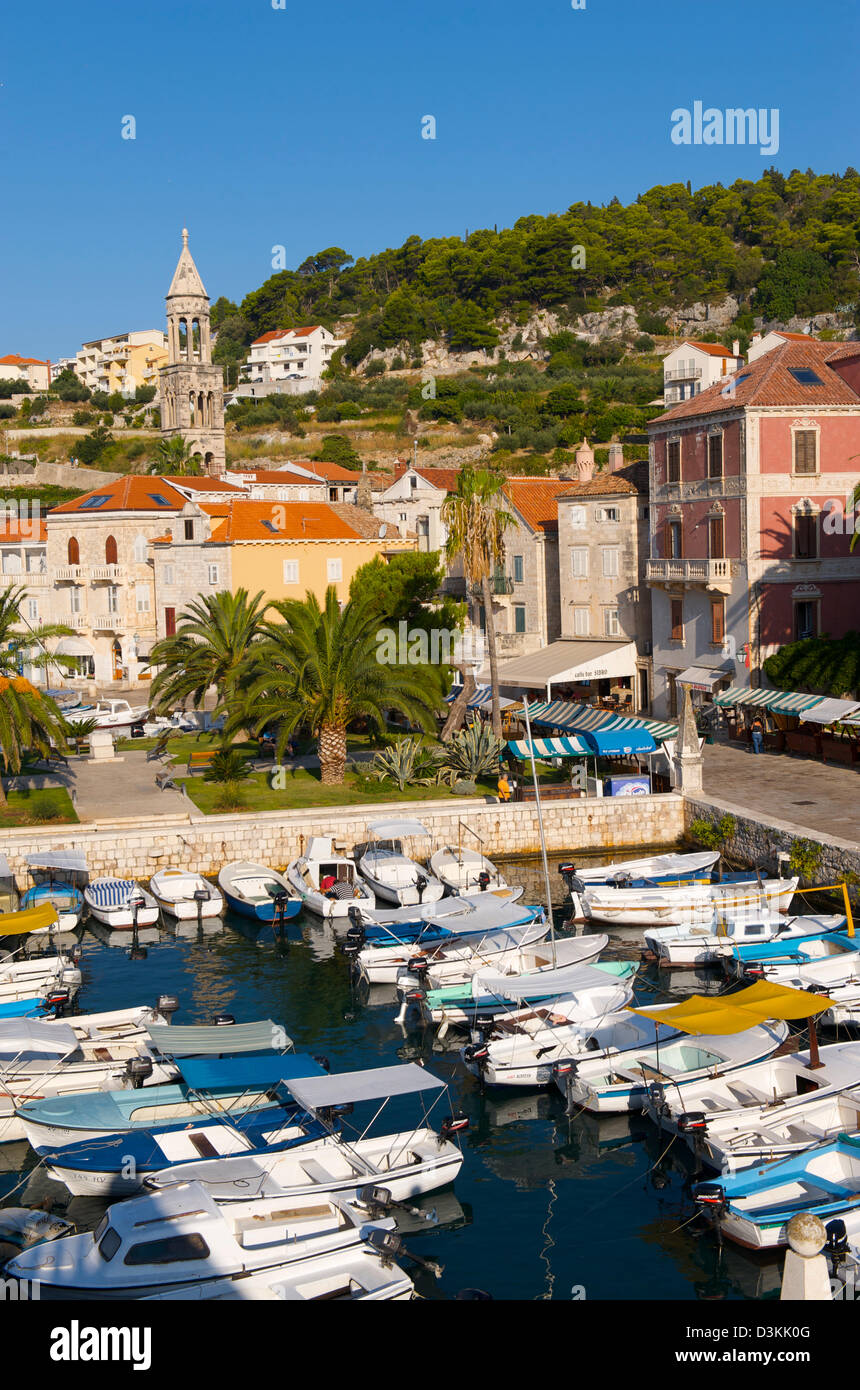 The pretty harbour of Hvar in Croatia Stock Photo - Alamy