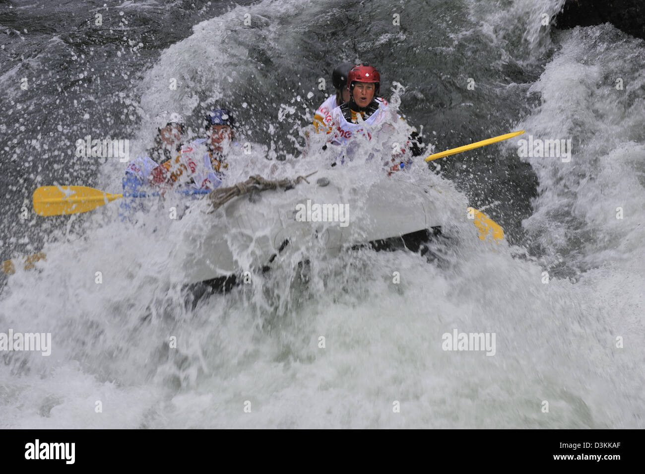 Rafting competition for women in white water river at Voss ...