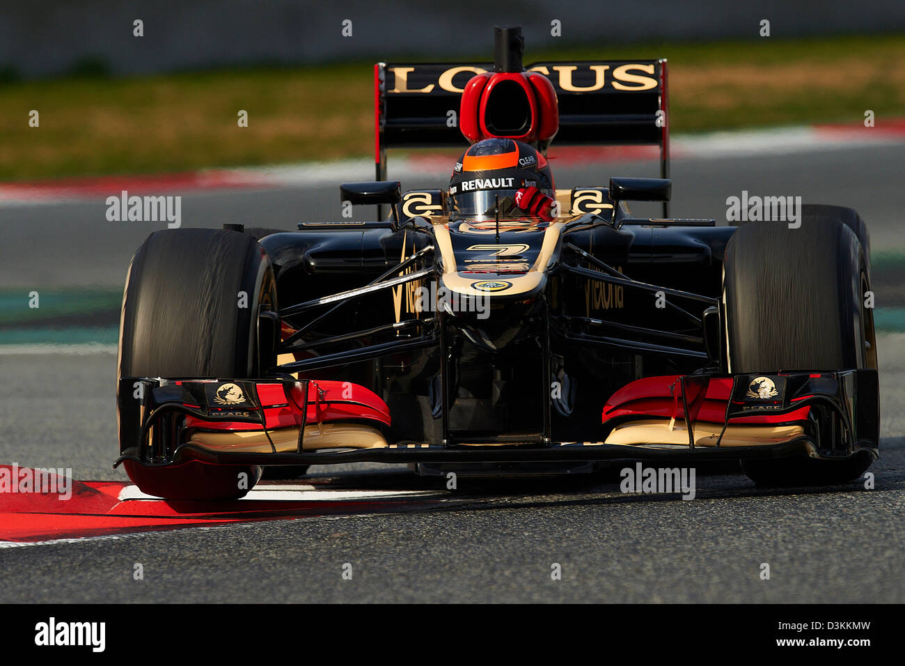 Kimi Raikkonen (Lotus Renault) drives, during Formula One winter ...