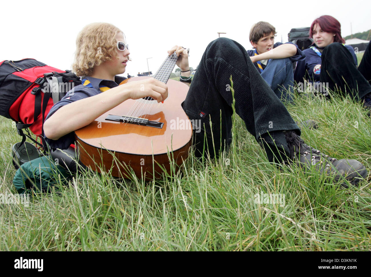 Scouts are pictured at their arrival in Almke near Wolfsburg, Germany ...