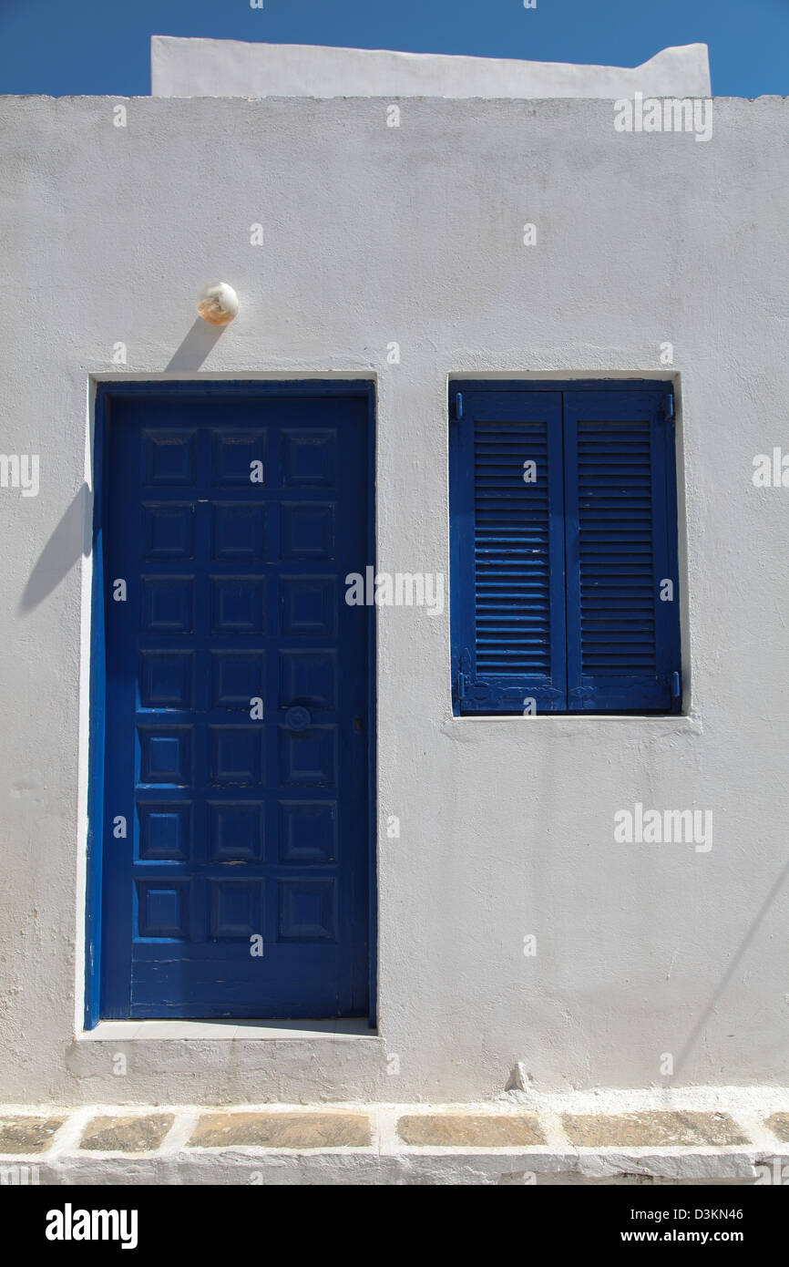 Typical greek frontage in the Cycades (Greece Stock Photo - Alamy