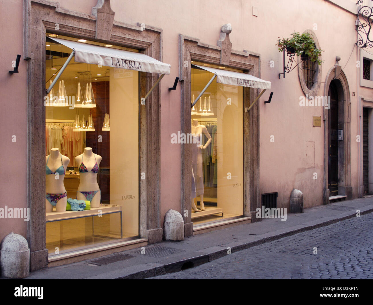 Display window of the fashion store La Perla in Rome, Italy, 17 July ...
