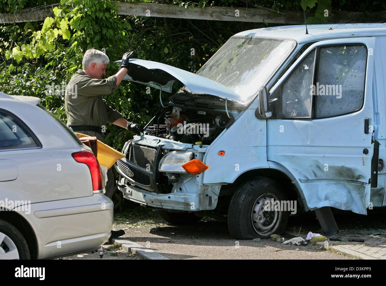 Police van explosion hi-res stock photography and images - Alamy