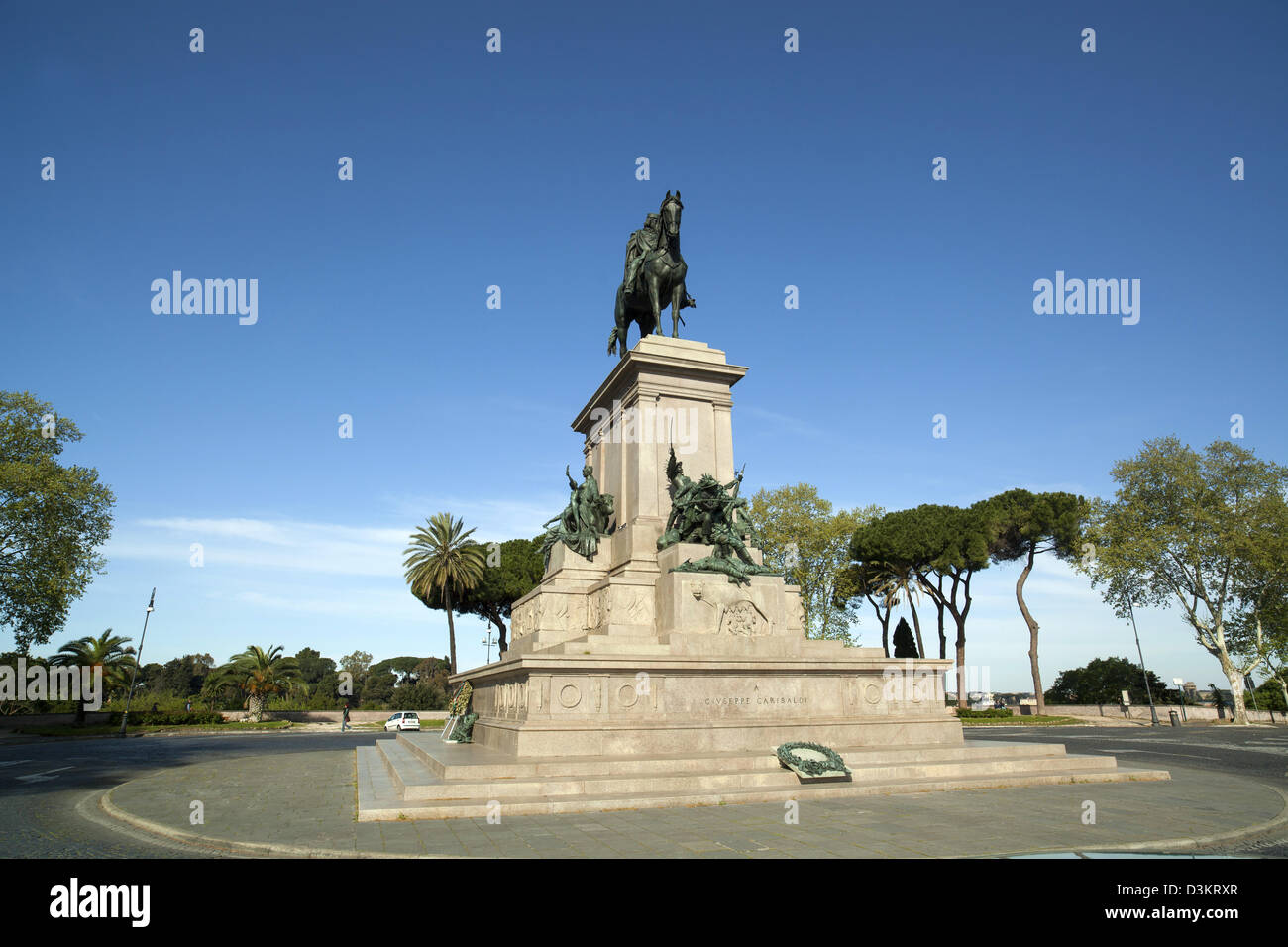 Equestrian statue monument to Giuseppe Garibaldi on Janiculum Hill ...