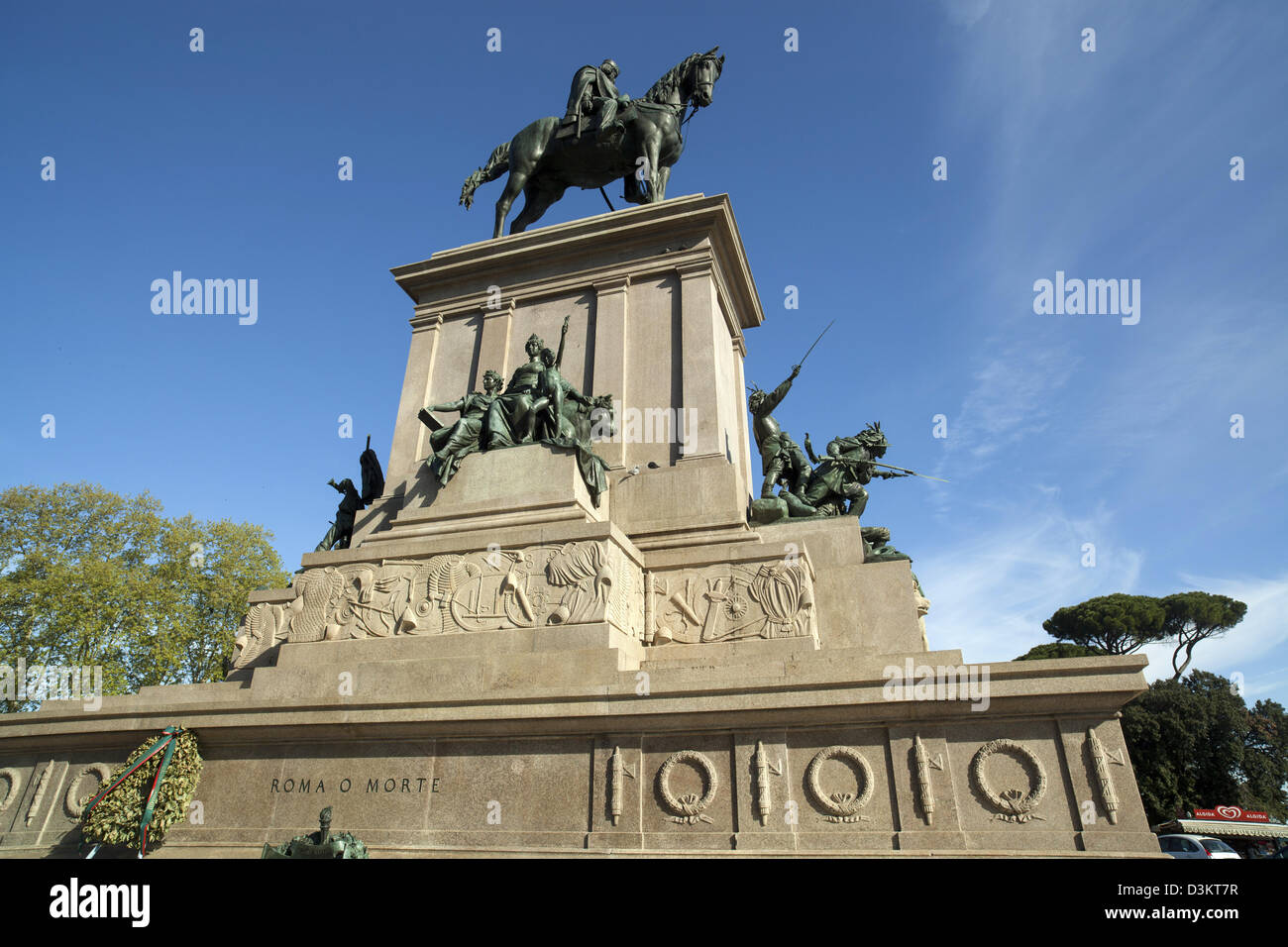 Equestrian statue monument to Giuseppe Garibaldi on Janiculum Hill ...