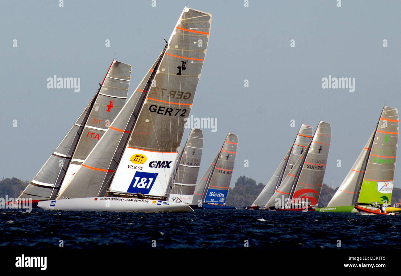 The German sailing yacht 'GER 72' (2fL) of United Internet Team Germany ...