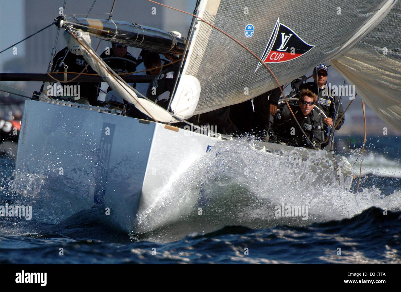 The German sailing yacht Boot GER 72 of the United Internet Teamwith ...