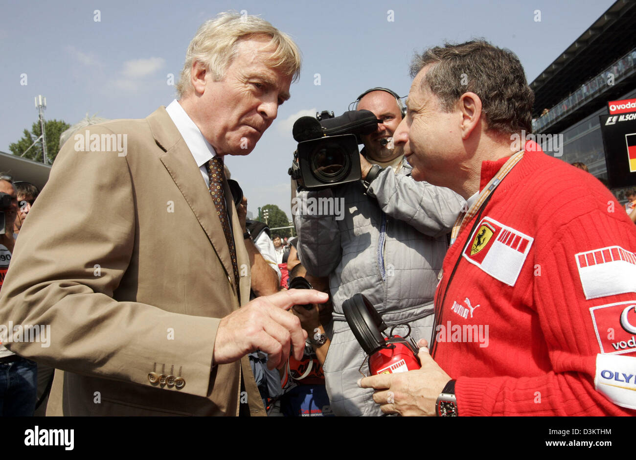 British FIA president Max Mosley (L) and French Ferrari team principal ...