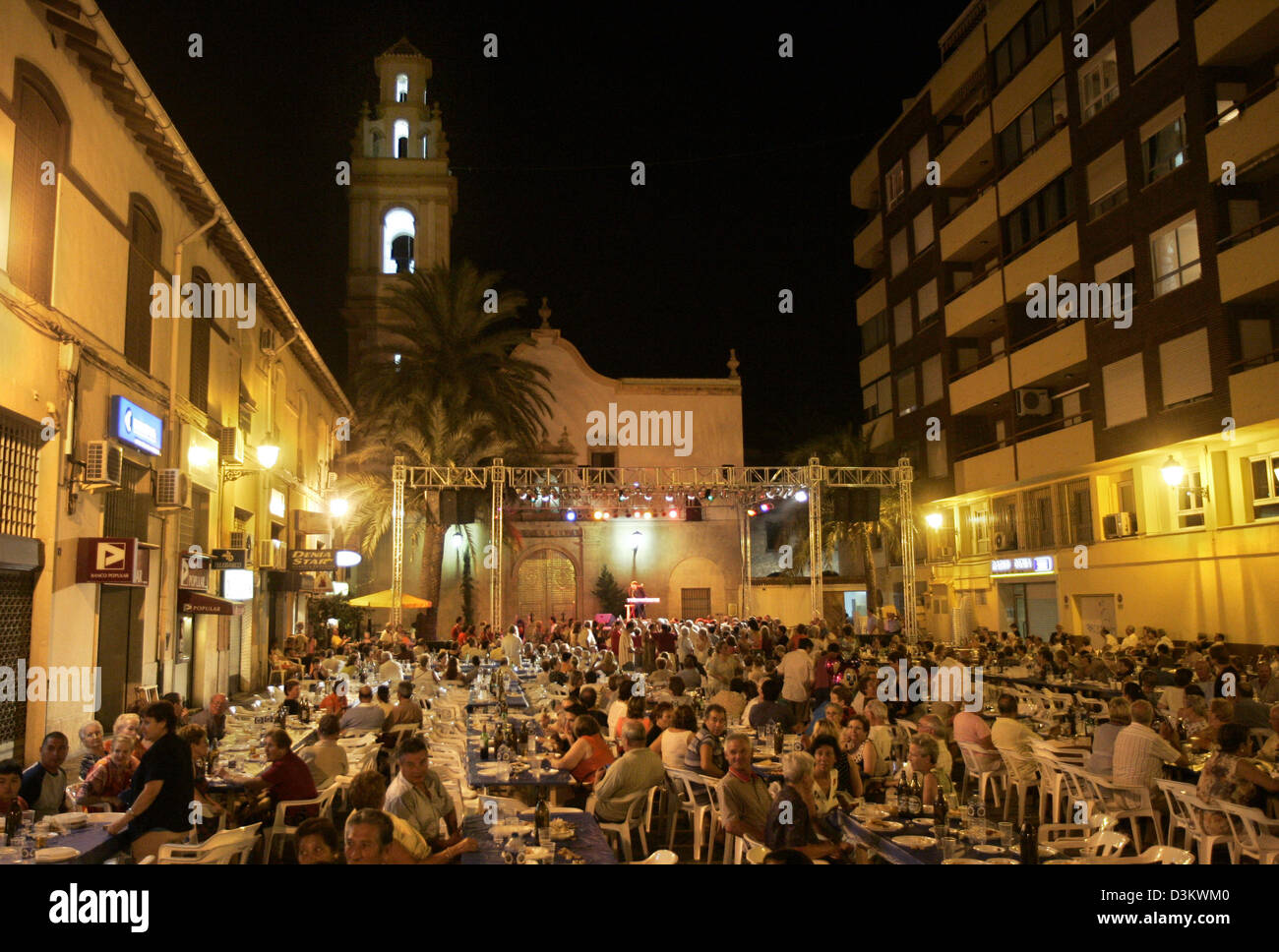 (dpa file) - A fiesta in the historic centre of Denia is pictured ...