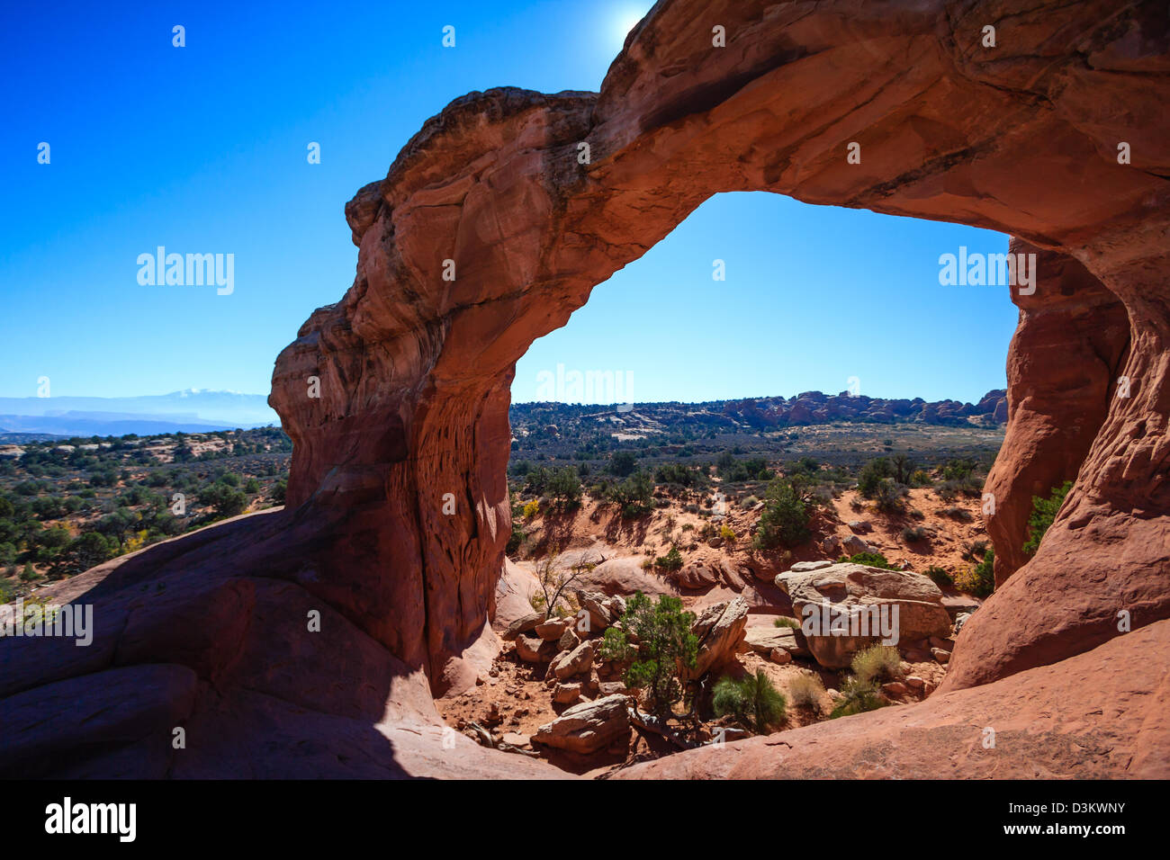 Broken Arch rock formation, the Arches National Park, Utah, USA Stock ...
