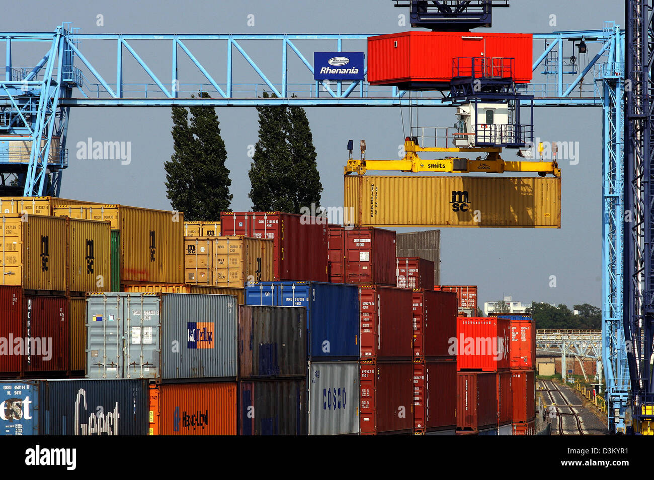 Economy business finance ebf transport cargo container loading harbour ...