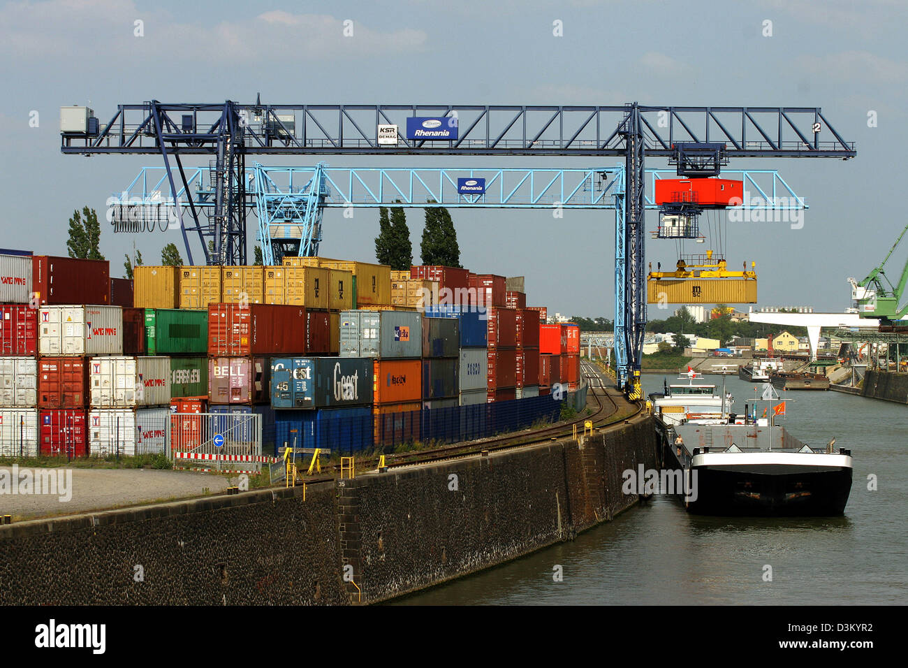 Economy business finance ebf transport cargo container loading harbour ...