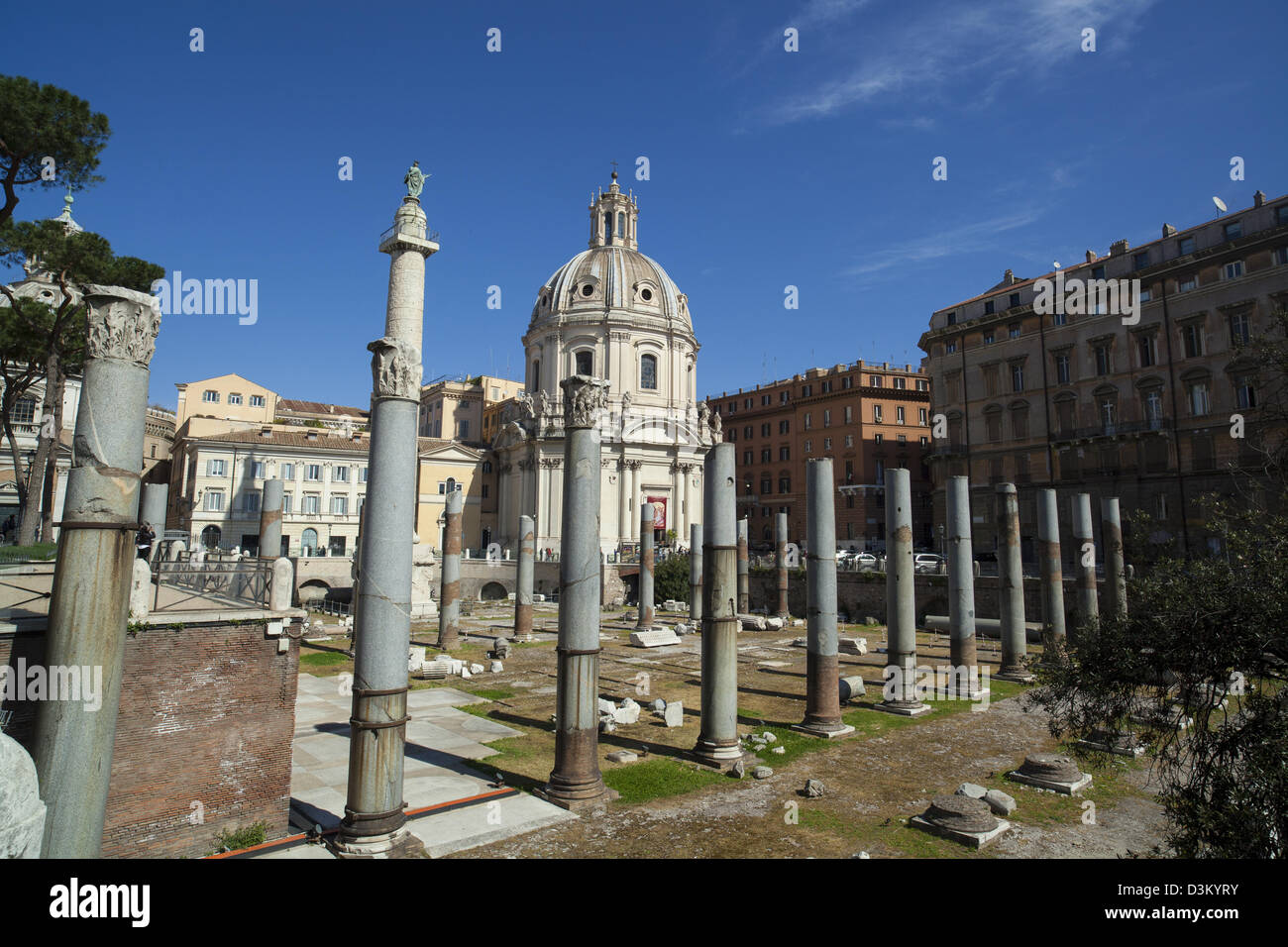 Trajan's Forum and Column in the Imperial Forum of Rome Stock Photo - Alamy