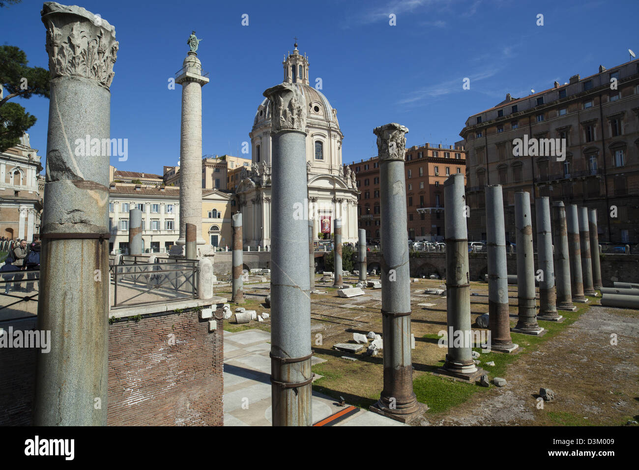 Trajan's Forum and Column in the Imperial Forum of Rome Stock Photo - Alamy