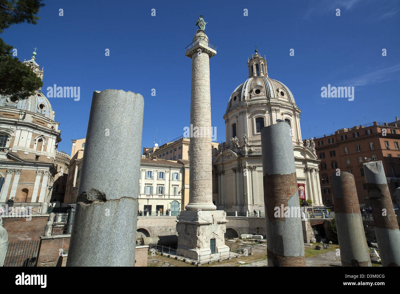 Trajan's Forum and Column in the Imperial Forum of Rome Stock Photo - Alamy