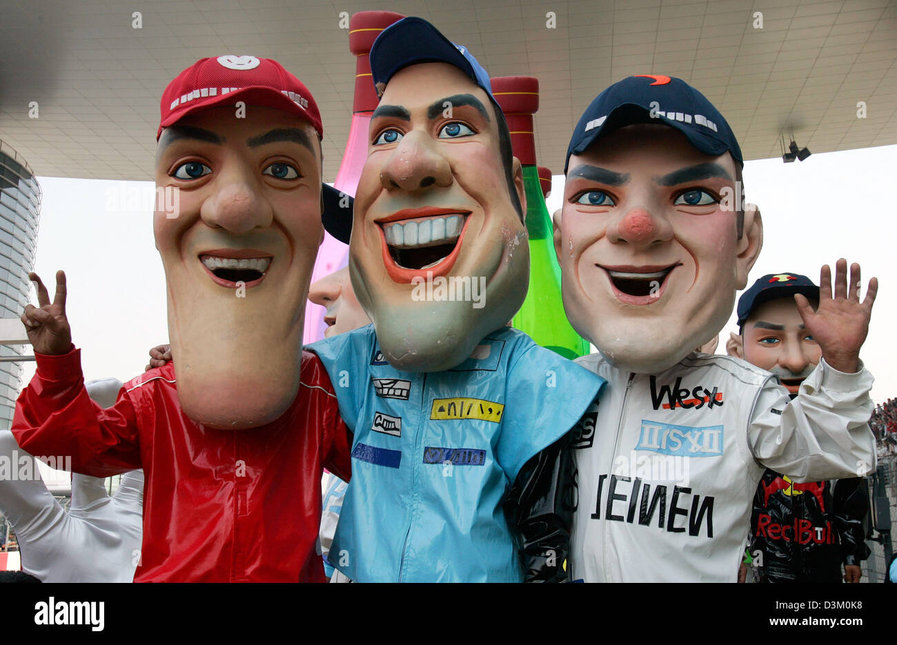 (dpa) - Caricatures of German Formula One driver Michael Schumacher of ...