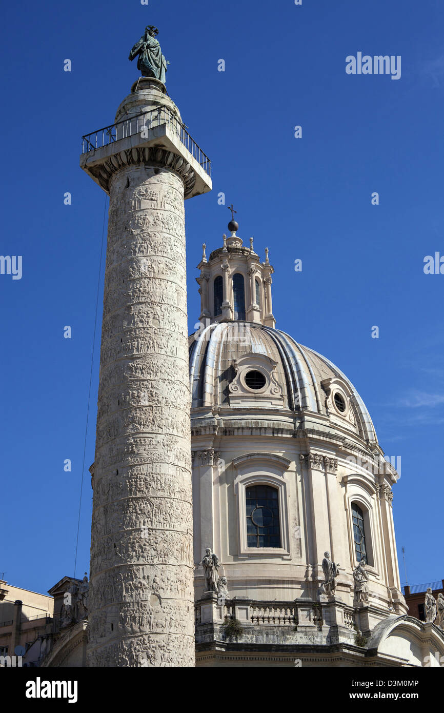 Trajan's Forum and Column in the Imperial Forum of Rome Stock Photo - Alamy