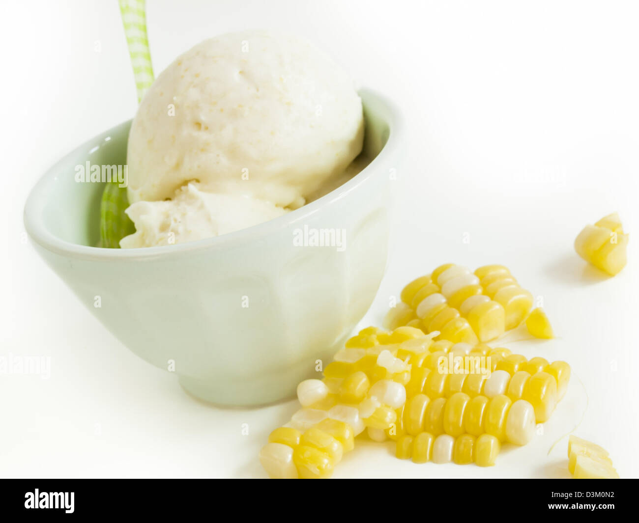 Gourmet Olathe sweet corn gelato on white background Stock Photo - Alamy