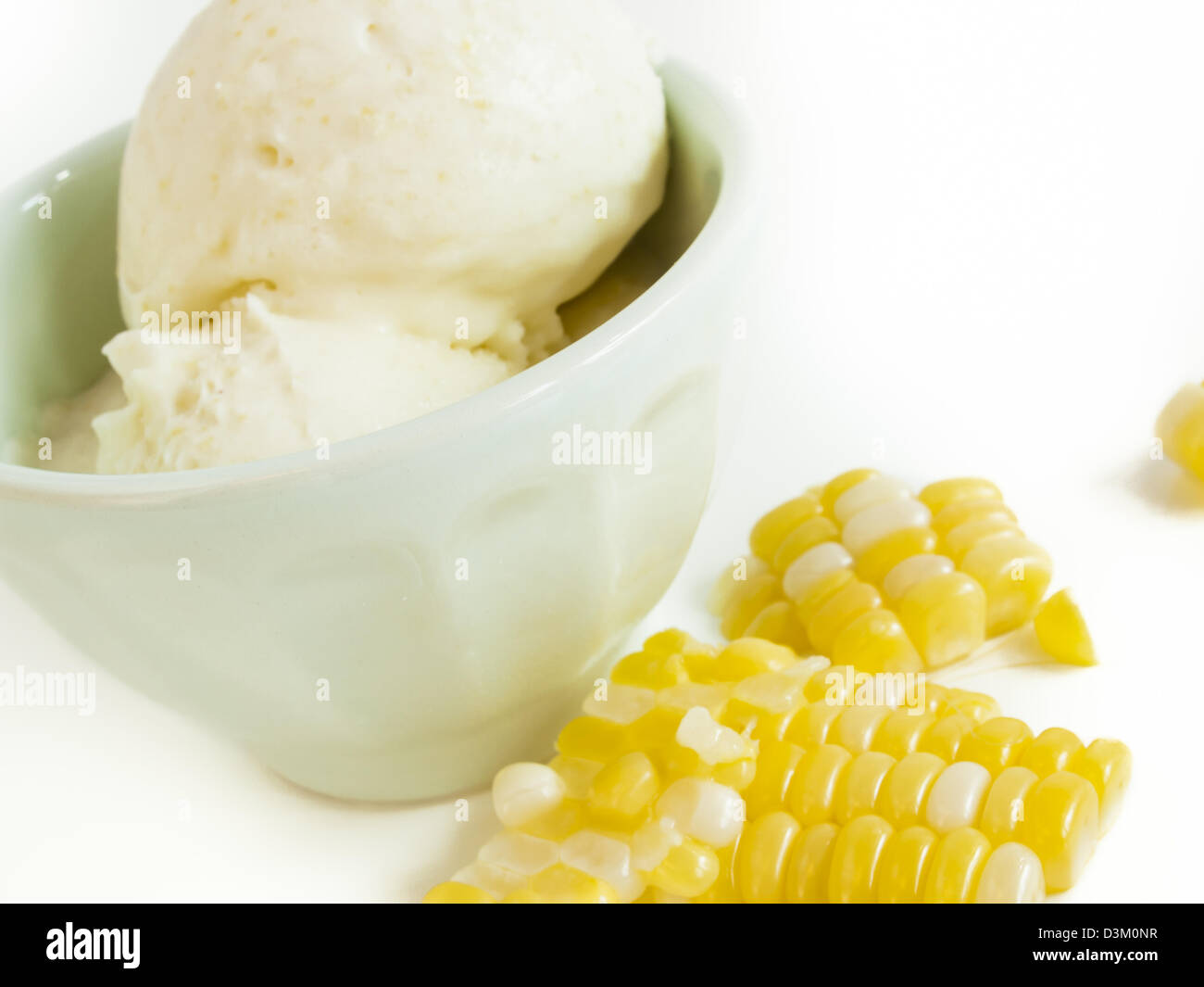 Gourmet Olathe sweet corn gelato on white background Stock Photo - Alamy