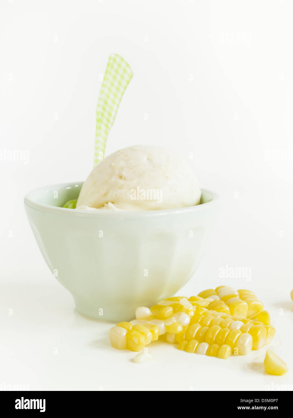 Gourmet Olathe sweet corn gelato on white background Stock Photo - Alamy