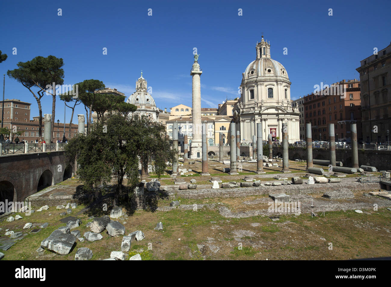 Trajan's Forum and Column in the Imperial Forum of Rome Stock Photo - Alamy