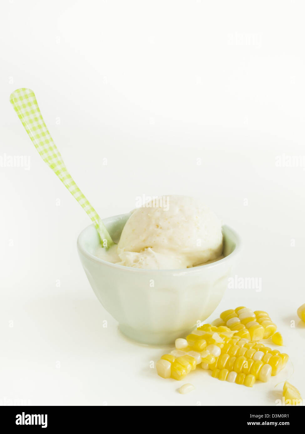Gourmet Olathe sweet corn gelato on white background Stock Photo - Alamy