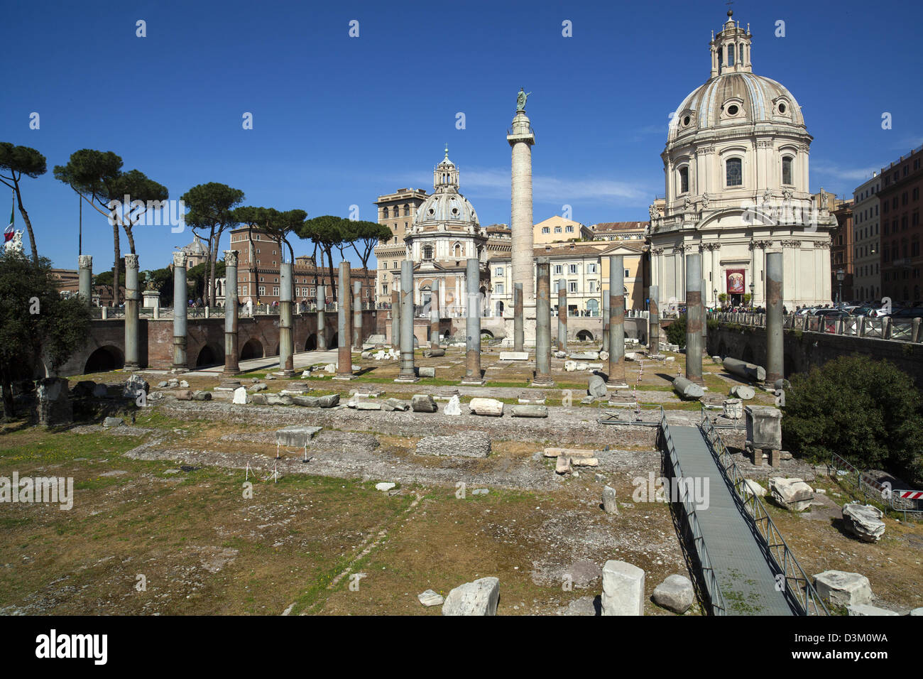 Trajan's Forum and Column in the Imperial Forum of Rome Stock Photo - Alamy