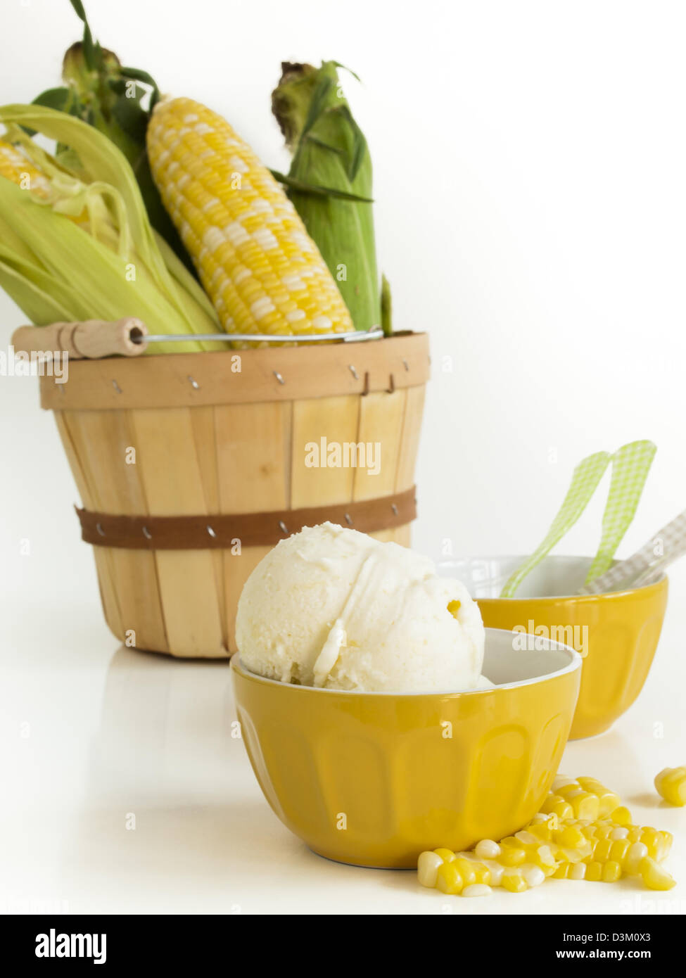Gourmet Olathe sweet corn gelato on white background Stock Photo - Alamy