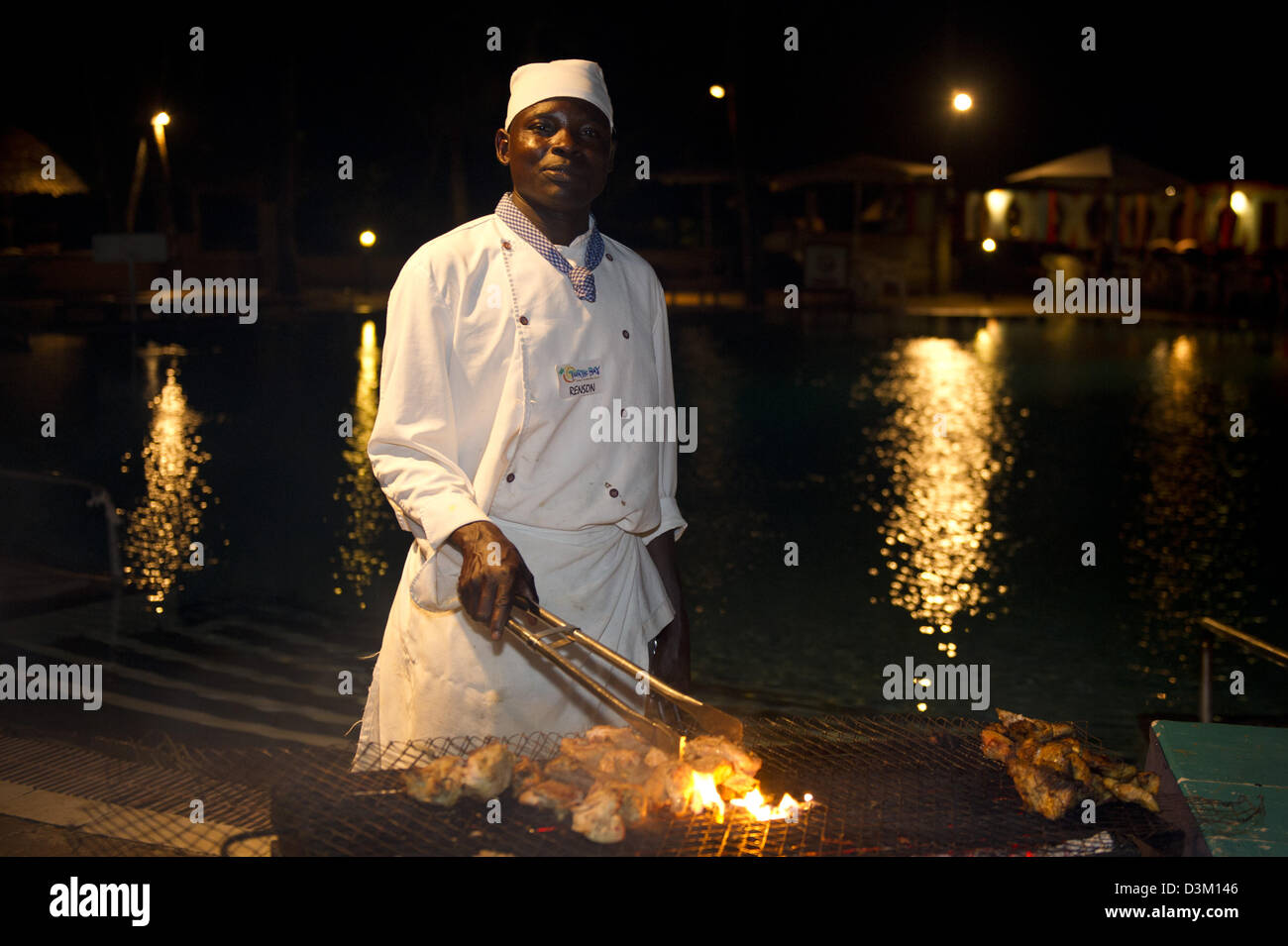 Barbeque night at Turtle Bay Beach Club, Watamu, Kenya Stock Photo - Alamy