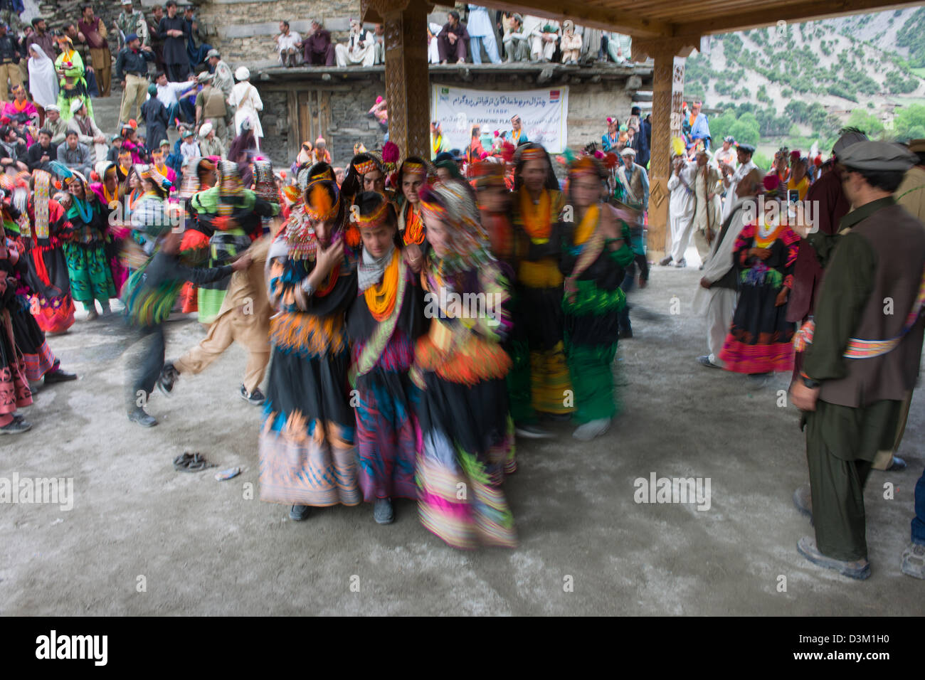 Kalash women and girls dancing at the Kalash Joshi (Spring Festival ...
