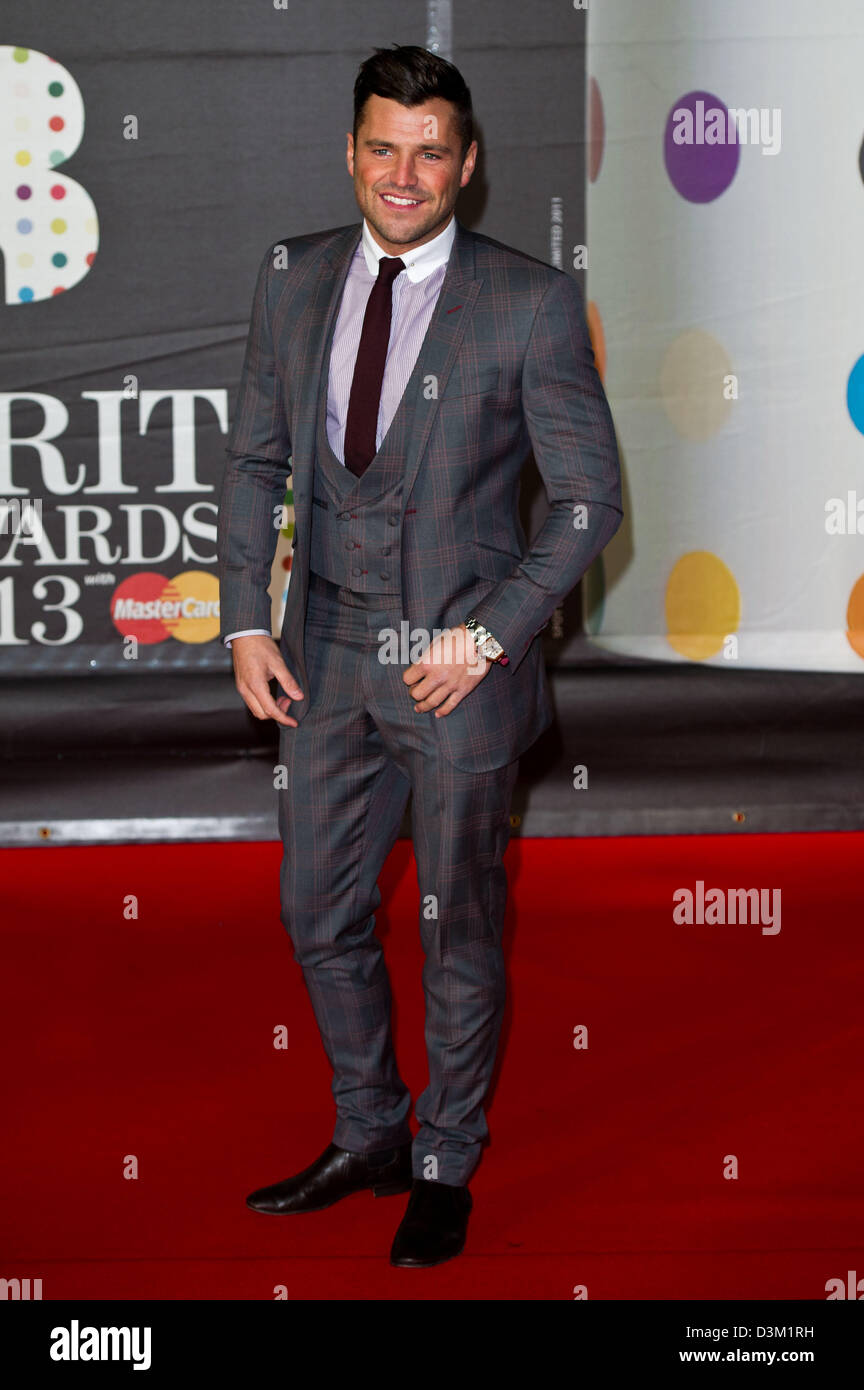 British tv presenter Mark Wright arrives at the Brit Awards 2013 at O2 ...