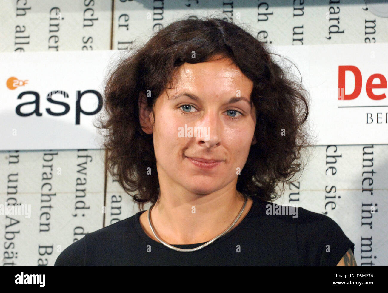 (dpa) - German author Juli Zeh pictured at the international book fair ...
