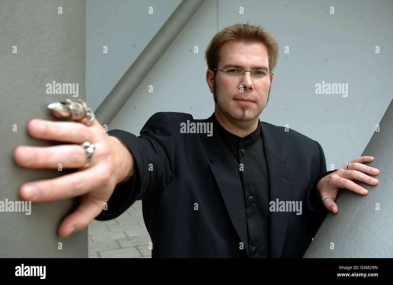 (dpa) - German author Markus Heitz pictured at the Frankfurt Book Fair ...