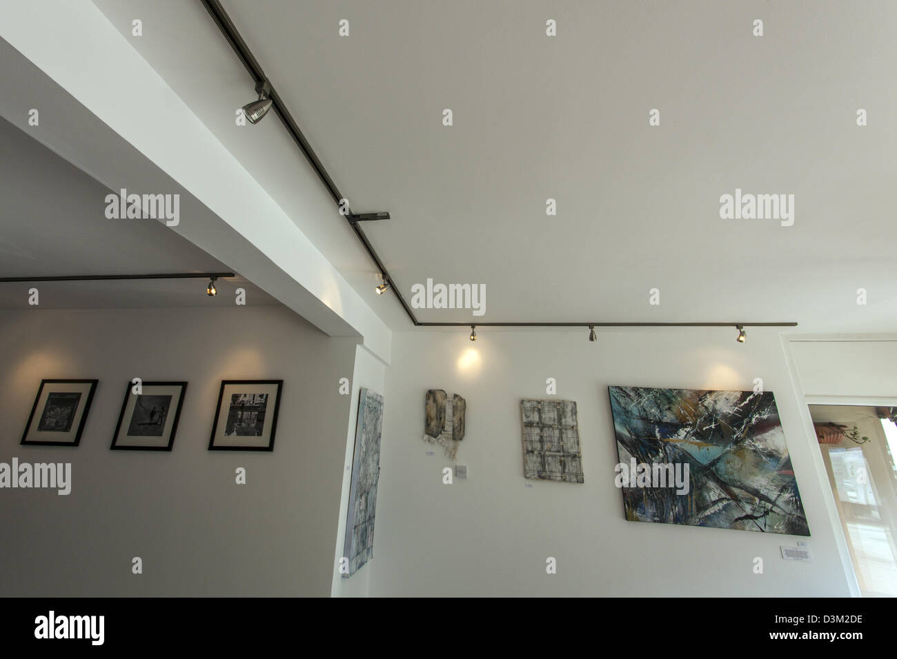 Pictures and Artwork on Display in a Small Art Gallery in Essex Stock ...