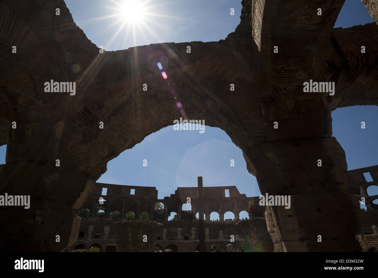 Cross in the Colosseum in Rome to mark the number of early Christians ...