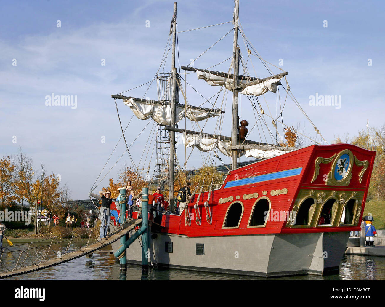 (dpa) - View on the pirate ship in the Playmobil-FunPark in Zirndorf ...