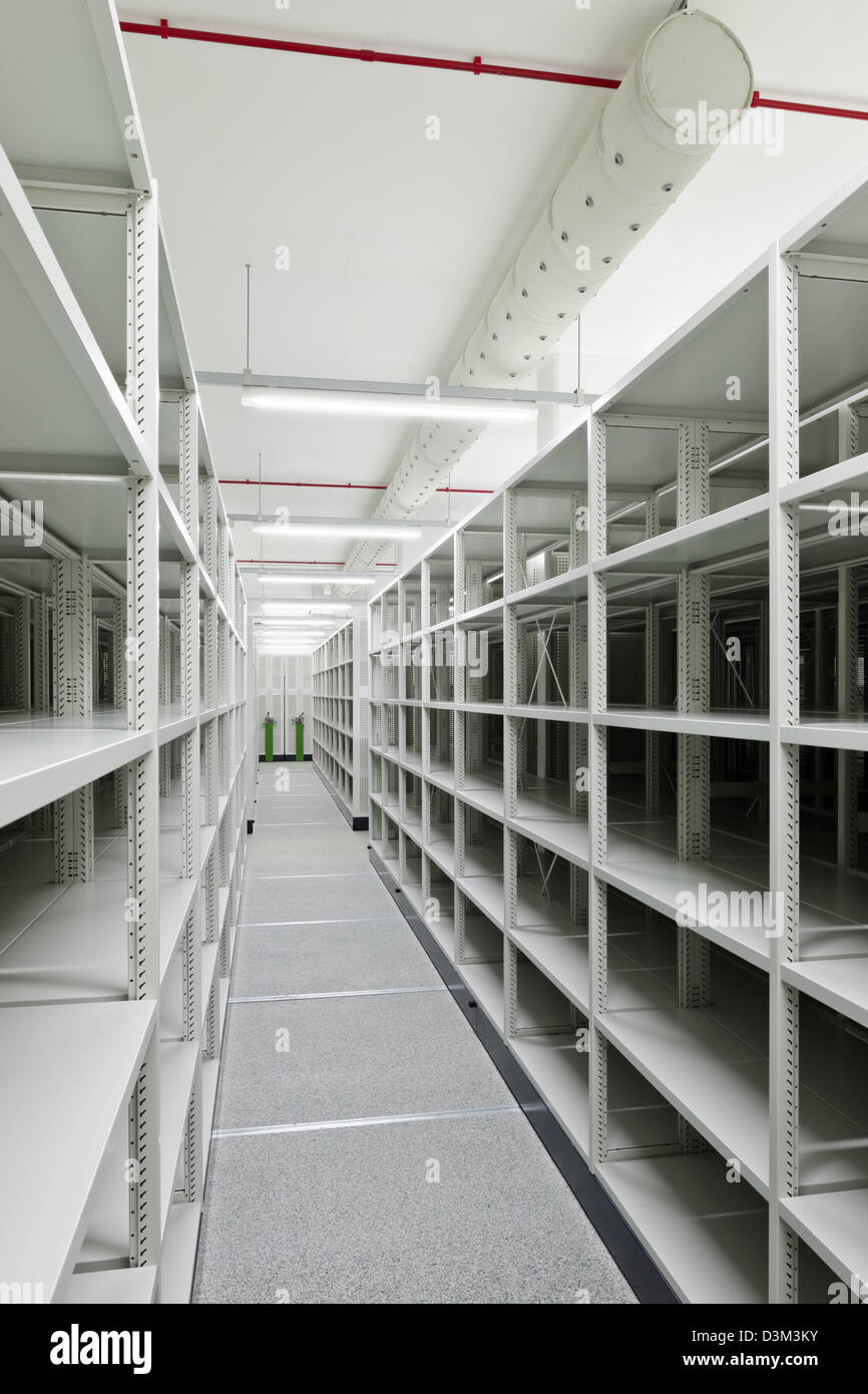 Interior view of an empty repository/ storage room Stock Photo - Alamy