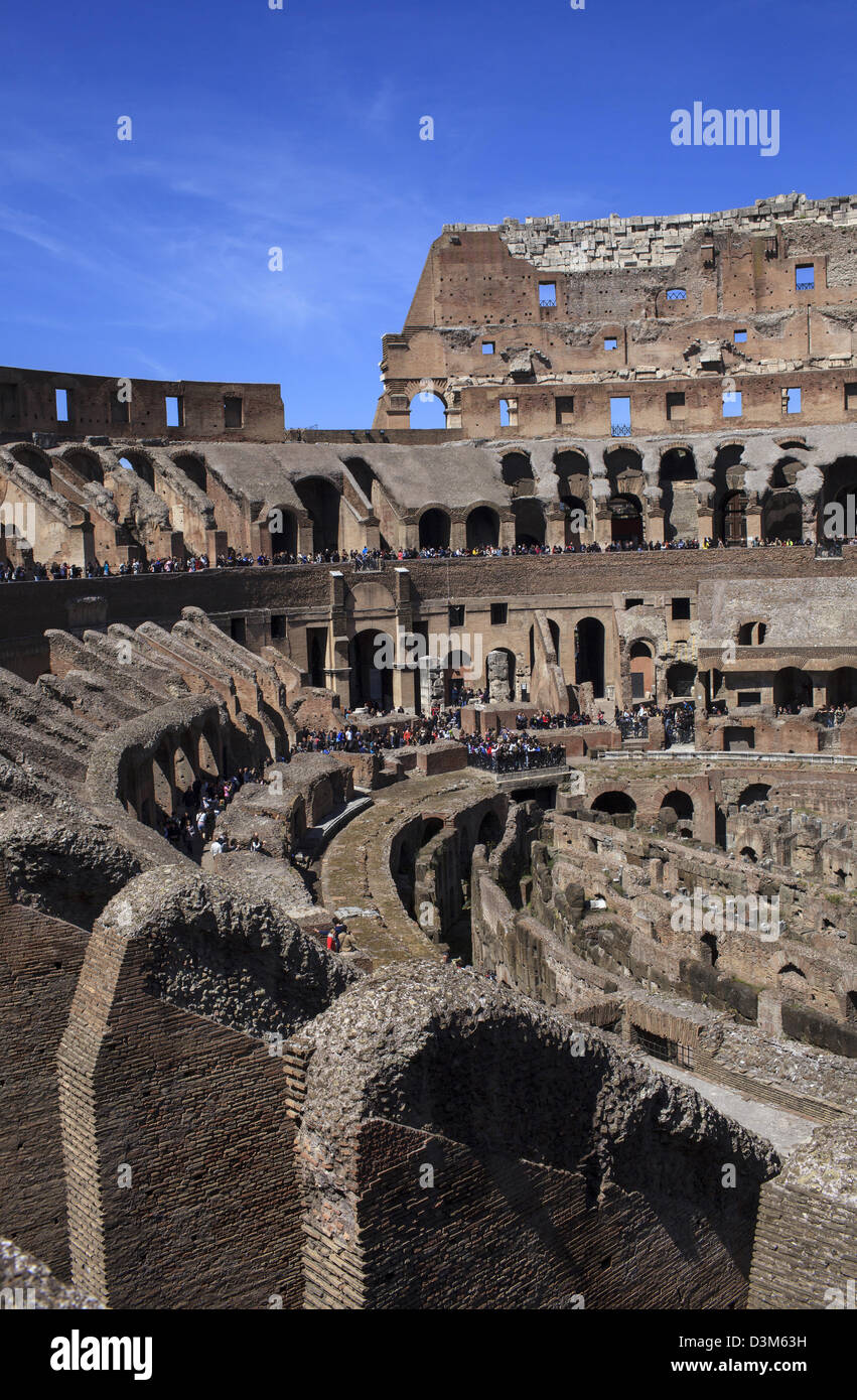 The world famous Colosseum amphitheatre also known as the Flavian ...