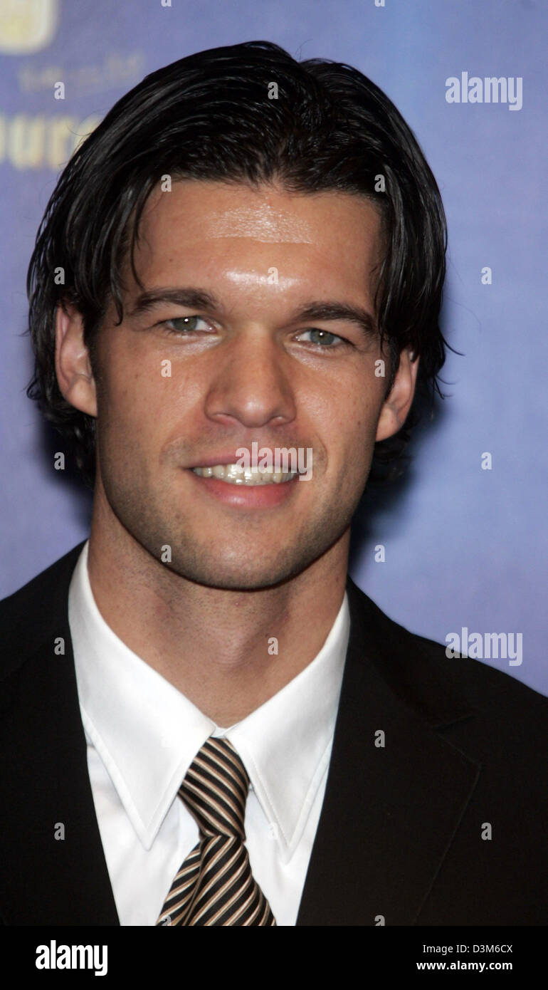 (dpa) - Professional soccer player Michael Ballack smiles during the ...
