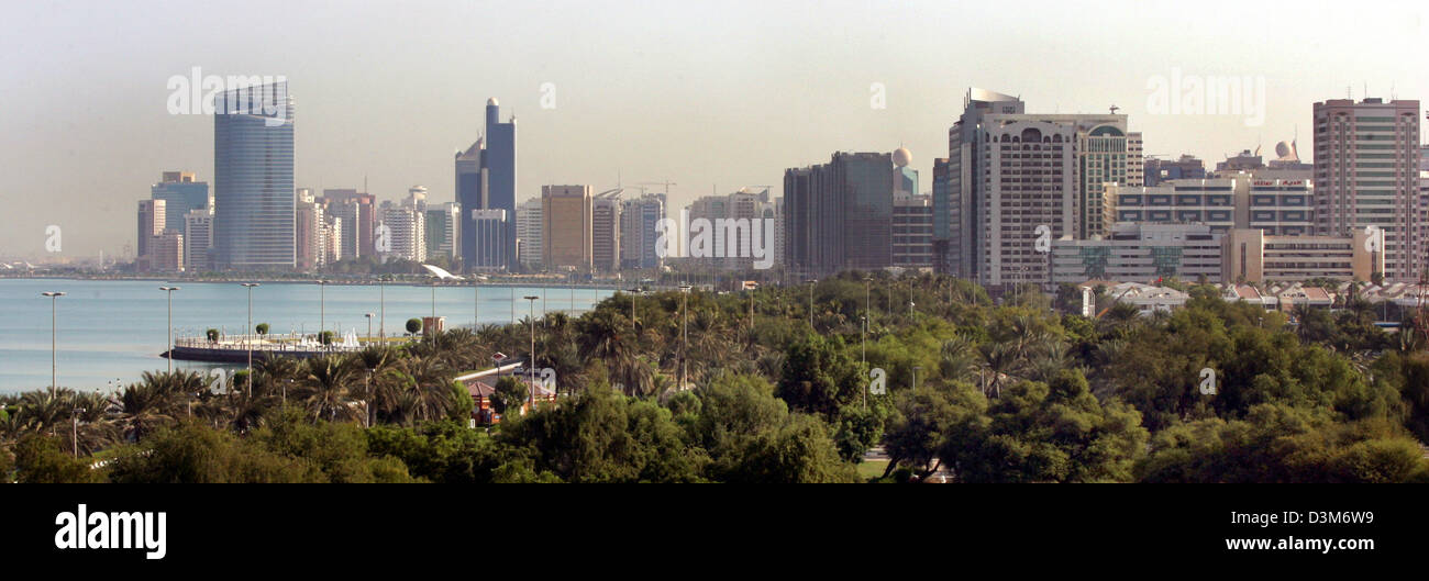 (dpa) - A view of the skyline of high-rises in Abu Dhabi, United Arab ...