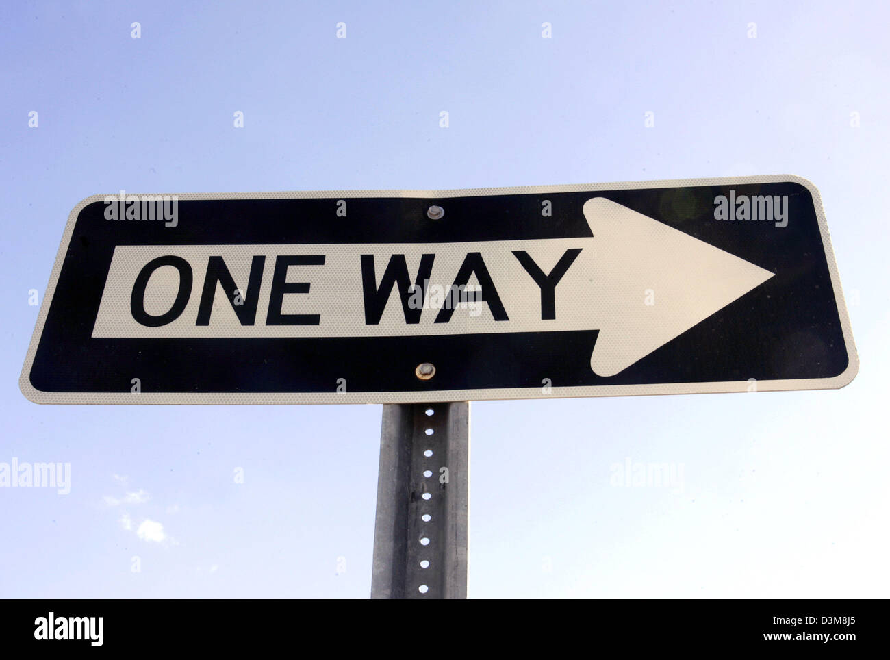(dpa) - The picture shows a traffic sign reading 'One Way' in South ...